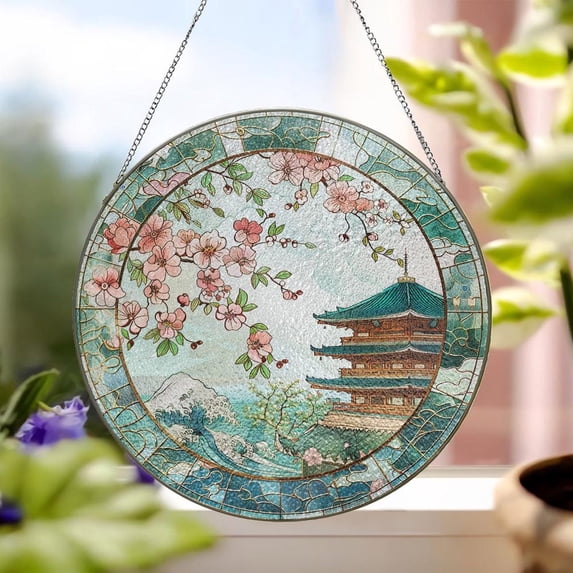 BLESSING DECOR Cherry Blossom Suncatcher, Japan Window Decor, Japan ...