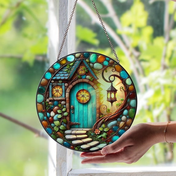 BLESSING DECOR Fairy Cottagecore Glass Suncatcher, Whimsical Fairycore ...