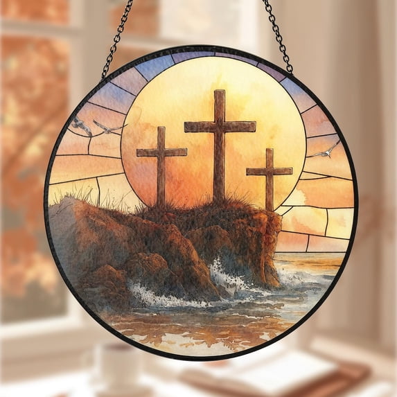 BLESSING DECOR Jesus Christ Glass Suncatcher v14, Religious Window ...