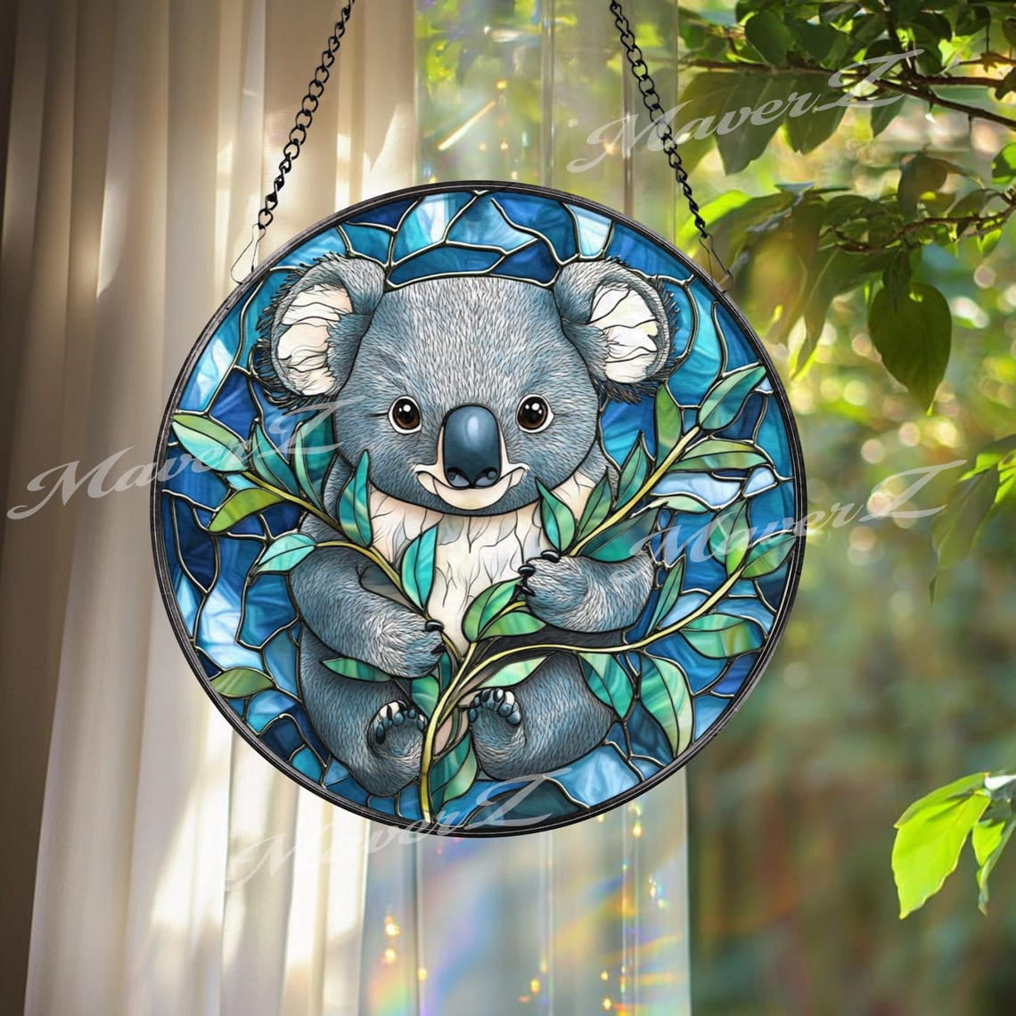 BLESSING DECOR Koala Glass Suncatcher, Aussie Animal Window Art, Cute ...