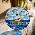 BLESSING DECOR Lighthouse Glass Suncatcher, Coastal Ocean Scene ...