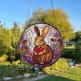 BLESSING DECOR Rabbit and Heart Glass Suncatcher, Cute Bunny Window Art ...