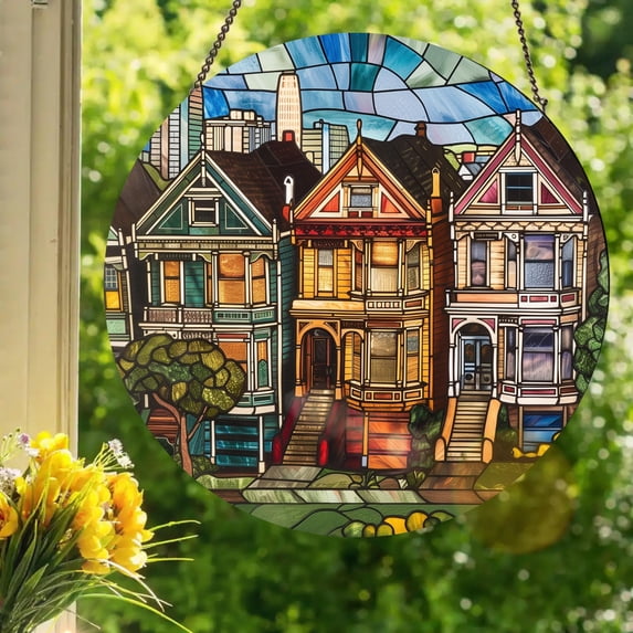 BLESSING DECOR San Francisco - Painted Ladies: Stained Glass Style ...