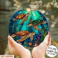 BLESSING DECOR Sea Turtle Glass Suncatcher, Ocean Window Art, Black Cat ...
