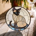 BLESSING DECOR Siamese Cat Suncatcher: Faux Stained Glass Window ...