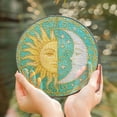 BLESSING DECOR Sun and Moon Stained Glass Suncatcher, Celestial Window ...