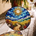 BLESSING DECOR Sun and Wildflower Path Glass Suncatcher, Nature Window ...