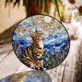 BLESSING DECOR Tabby Cat Moonlight Glass Suncatcher, Window Decor, For ...