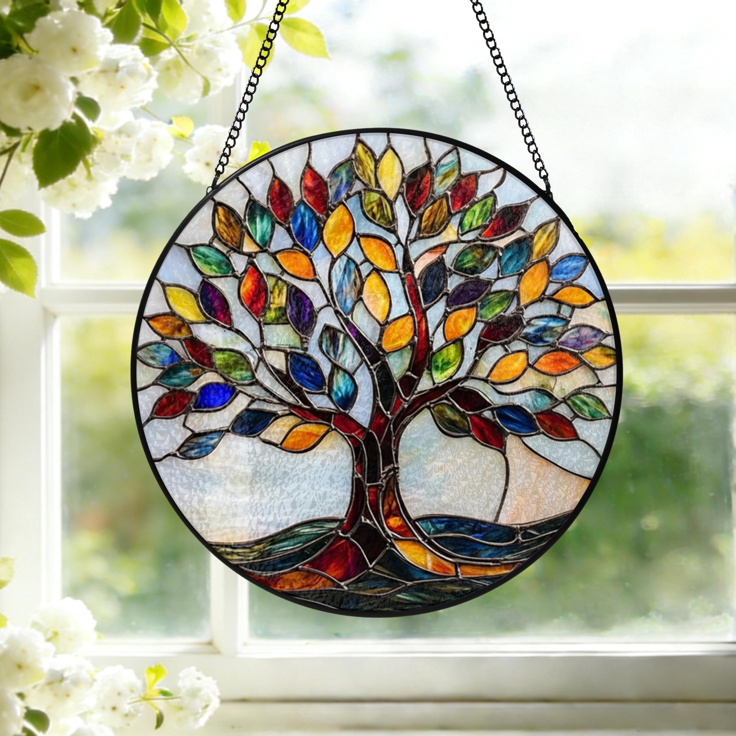 BLESSING DECOR Tree of Life Stained Glass Suncatcher Tree of Life ...