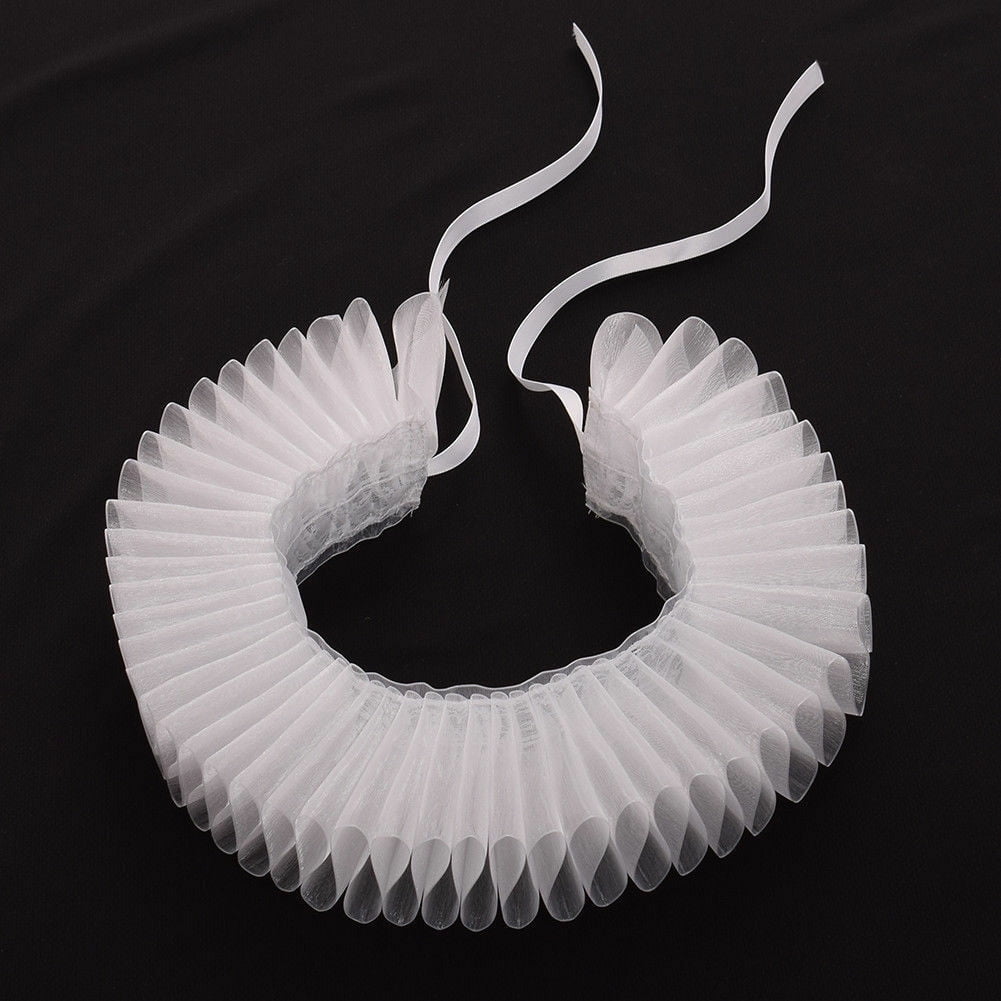 BLESSUME Baroque Medieval Ruffle Collar, Ribbon and Organza, Cosplay ...