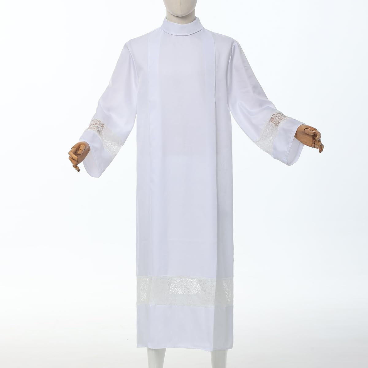BLESSUME Catholic Church Priest Clergy White Linen Lace Pleated ...