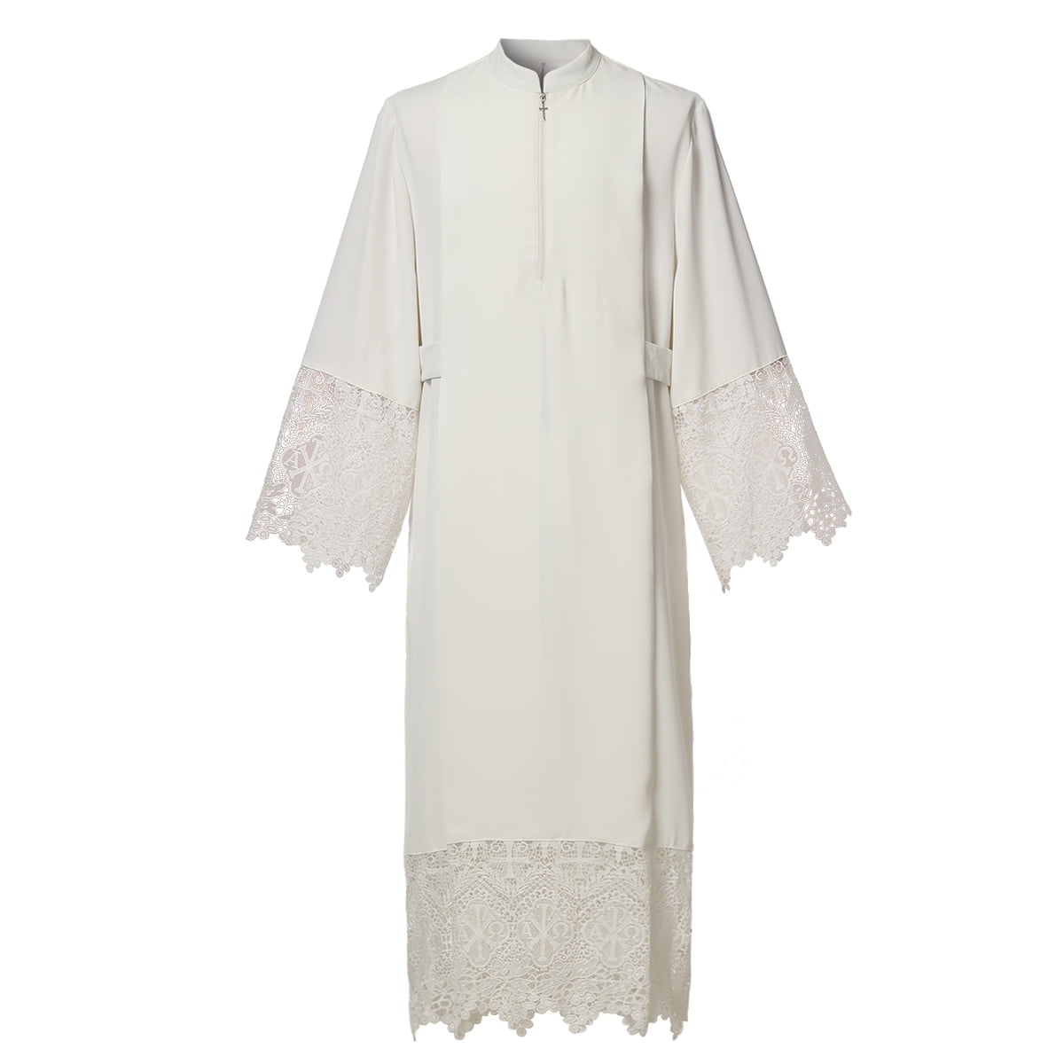 BLESSUME Catholic Premium Clergy Vestment White Long Polyester Plain ...