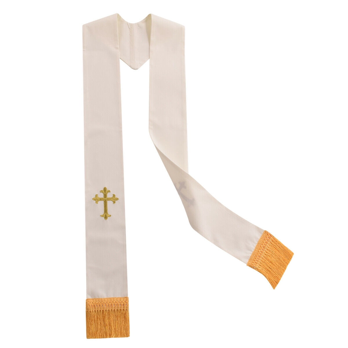 BLESSUME Clergy Black Stole Cross Embroidered 1pc (Black/Gold 1 ...