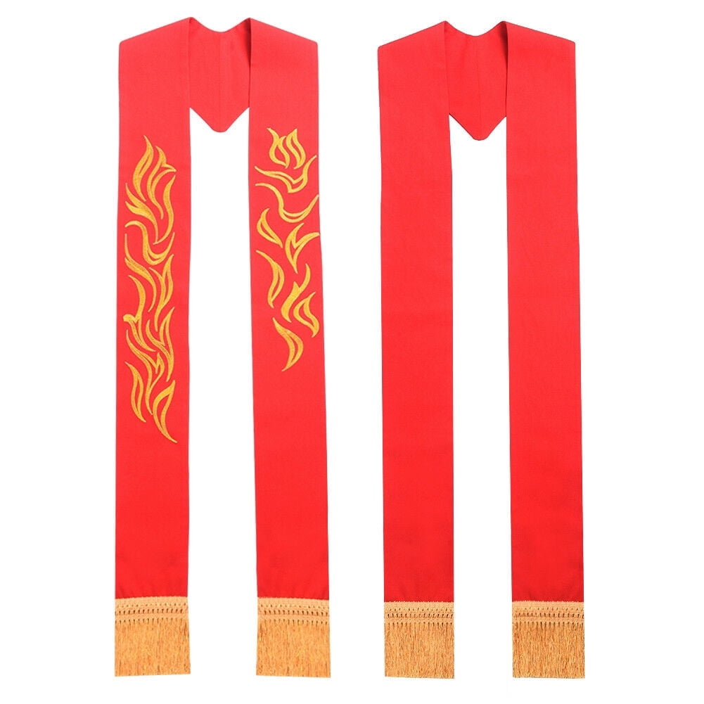 BLESSUME Clergy Church Stole Mass Reversible Stole with Gold Tassels ...