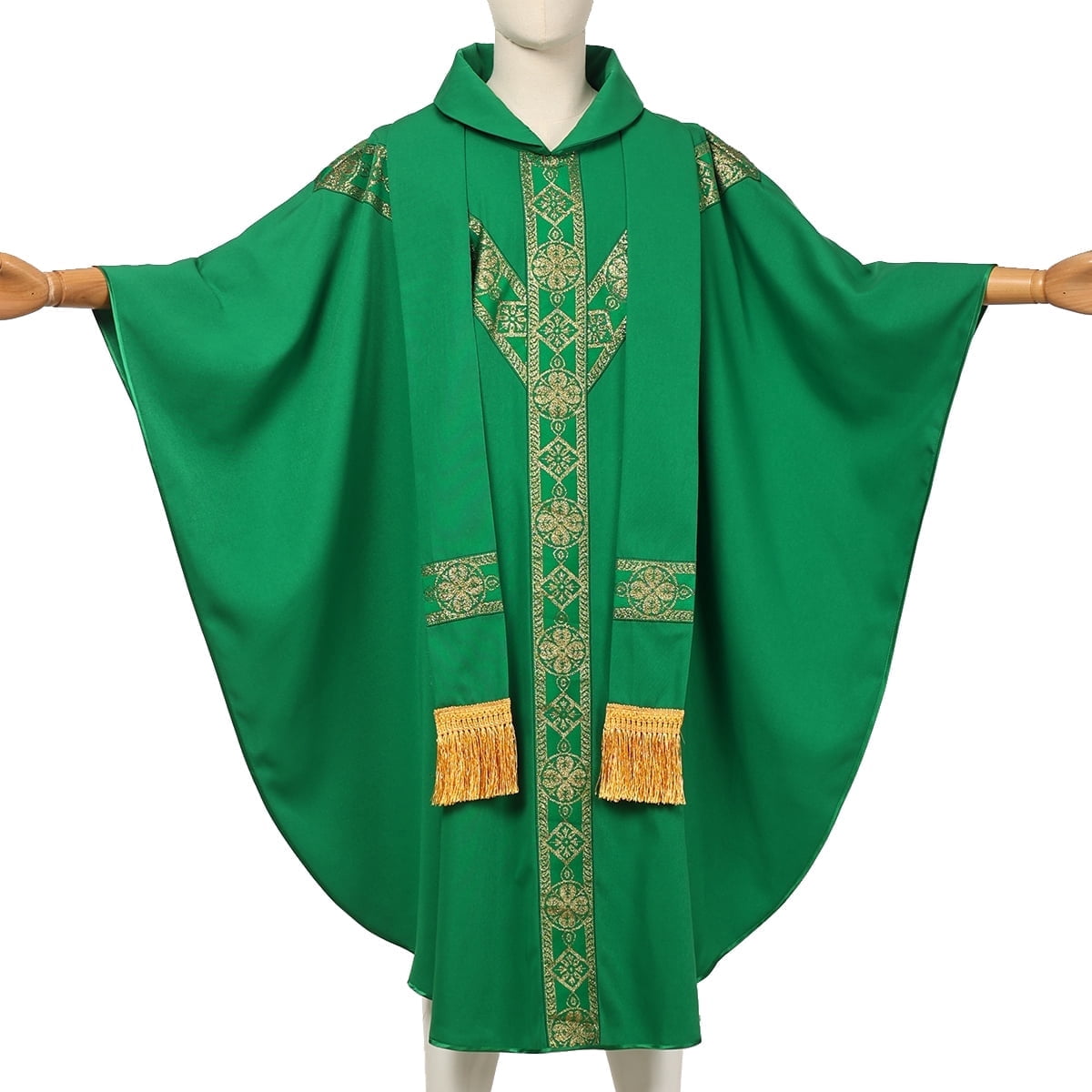BLESSUME Men's Regular Robe Green Solid Print Vestment - Walmart.com