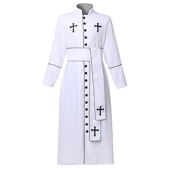 BLESSUME Mens Priest Cassock Pastor Robe Church Robe Clergy Roman ...