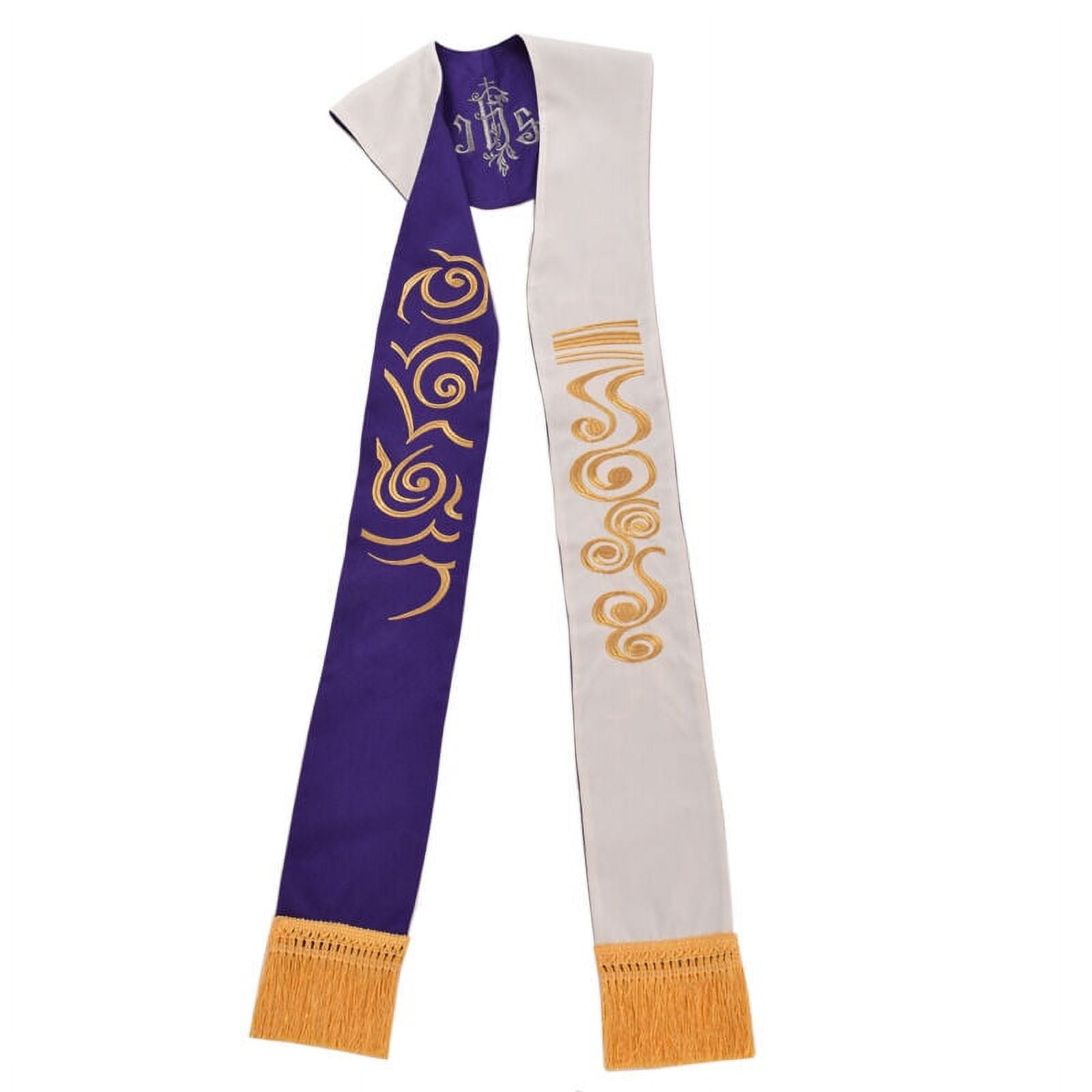 BLESSUME Reversible Stole Chasuble Vestments Priest IHS Embroidery ...