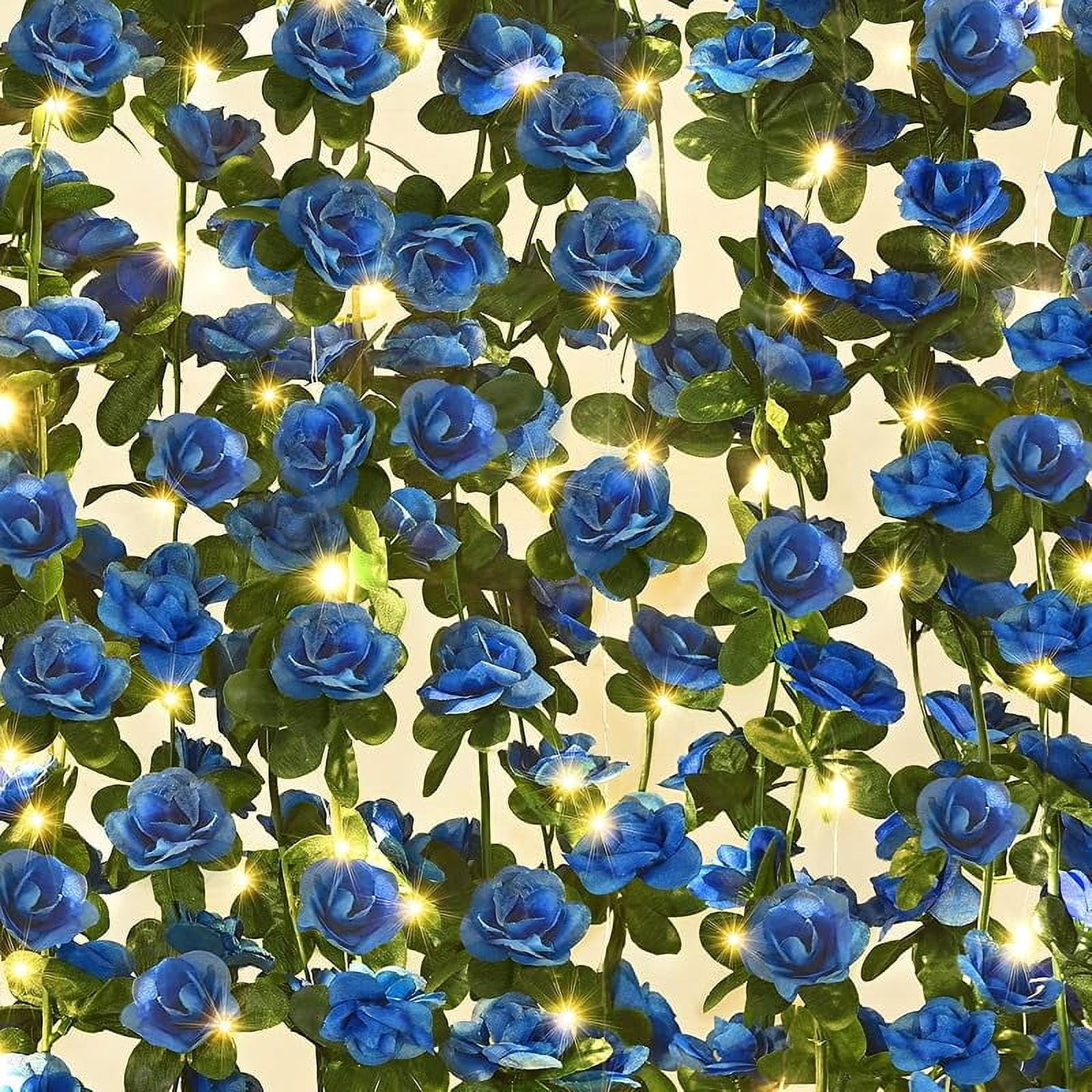 BLEUM CADE 2Pcs 16.4Ft Flower Garland Artificial Rose Vines for Bedroom ...