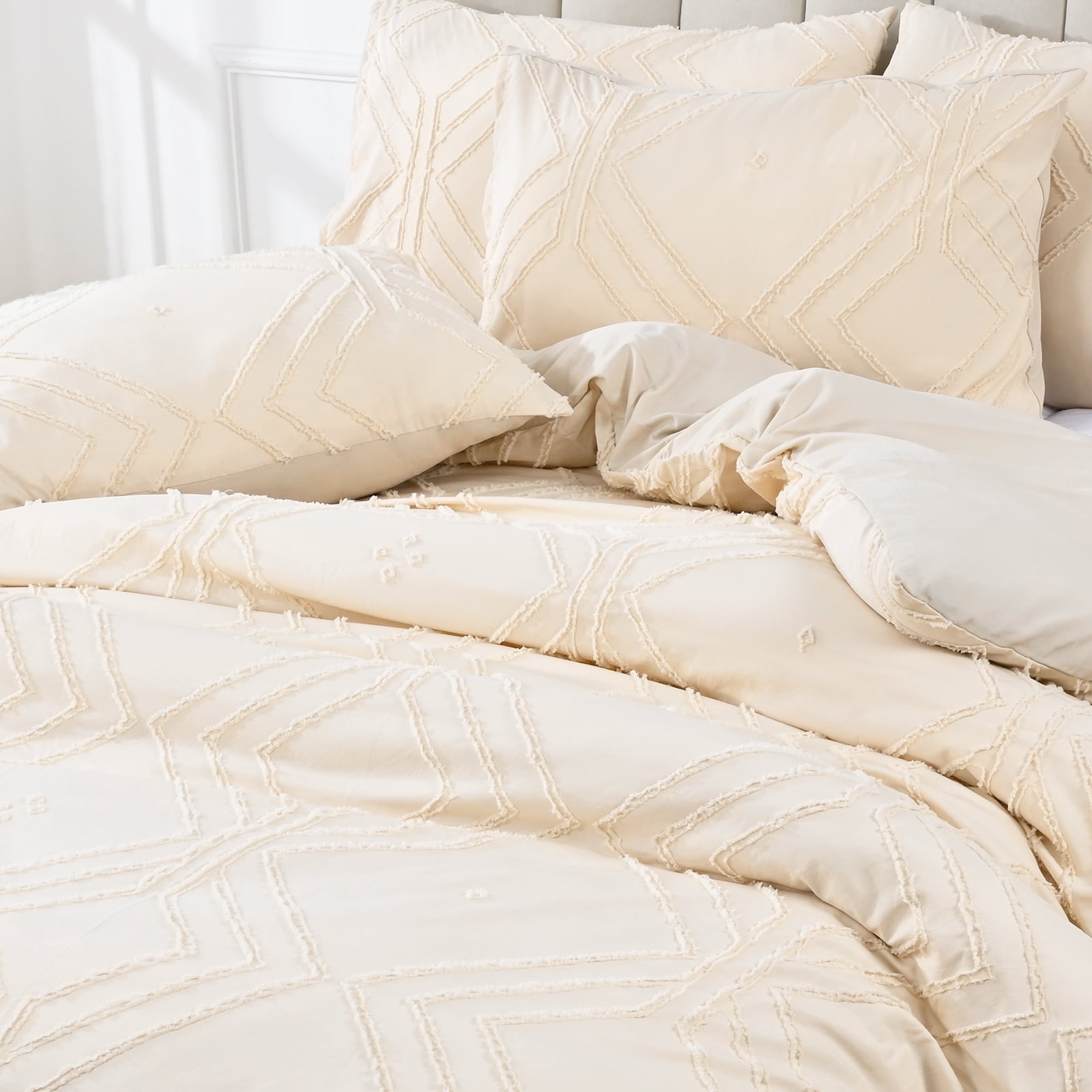 BLEUM CADE 3 Pieces Comforter Set King Size Soft Breathable Duvet Cover ...