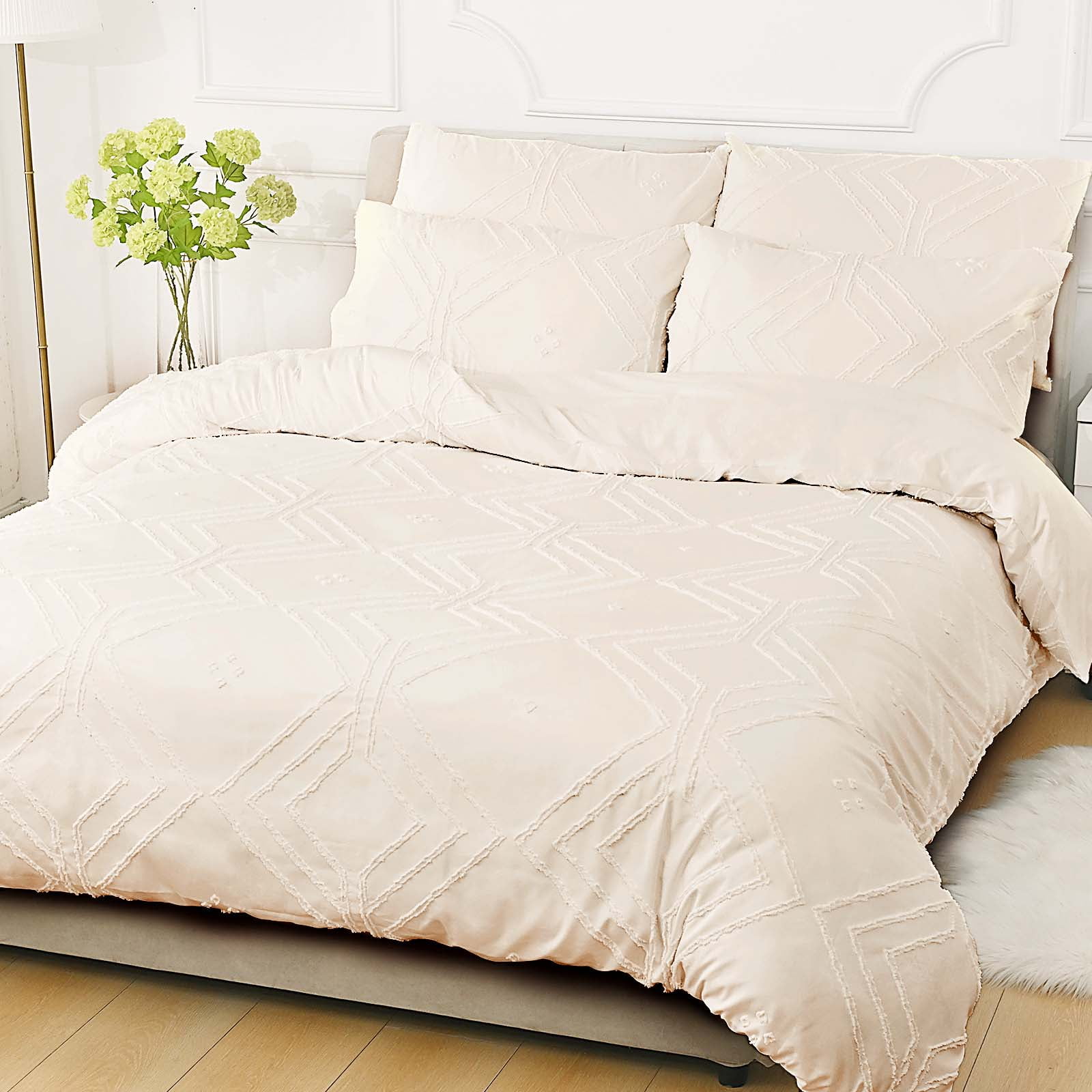 BLEUM CADE 3 Pieces Comforter Set Queen Size Soft Breathable Duvet ...