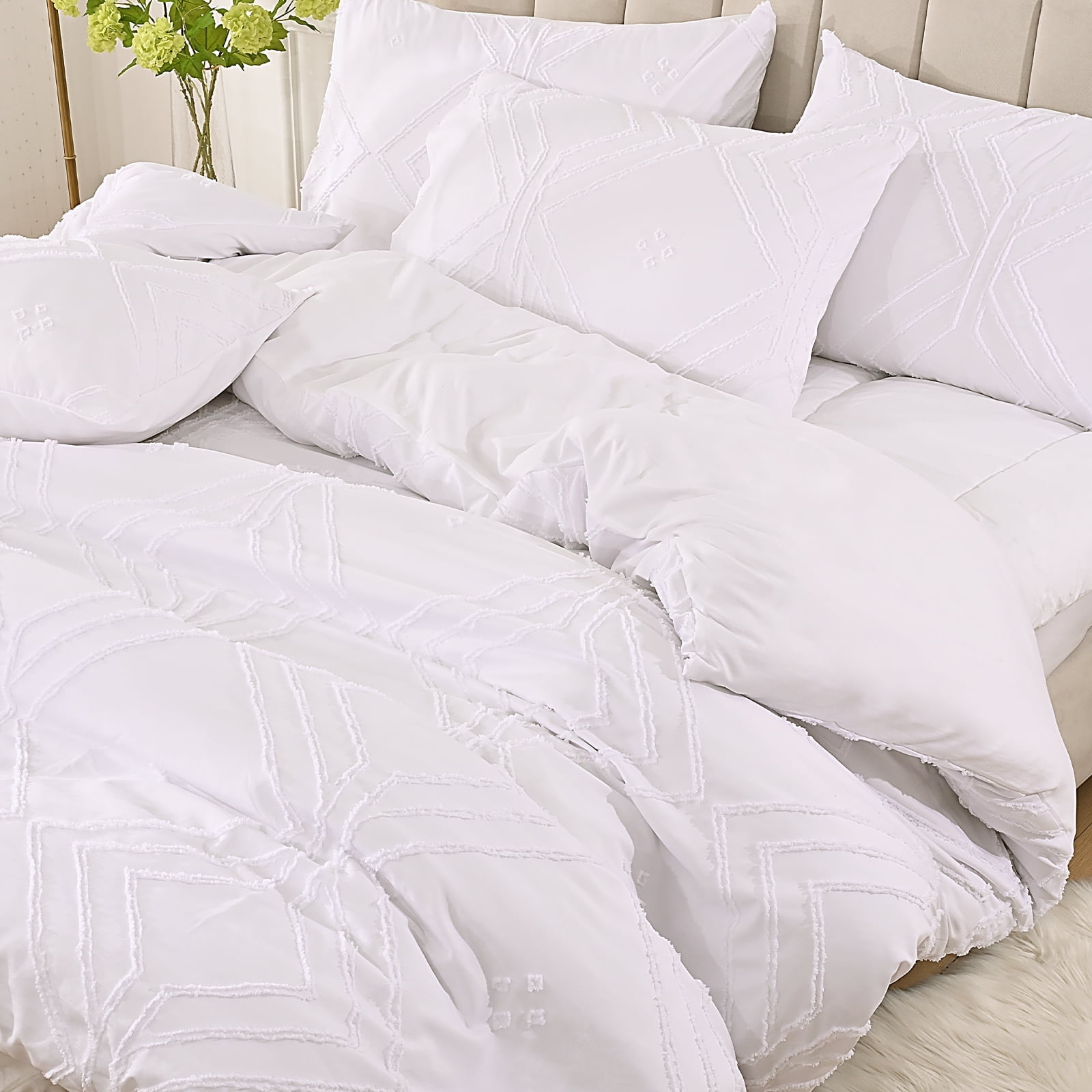 BLEUM CADE 3 Pieces Comforter Set Queen Size Soft Breathable Duvet ...