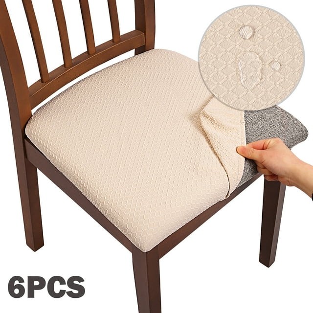 BLEUM CADE 6 Pack Kitchen Dining Chair Slipcovers, Stretch Jacquard ...