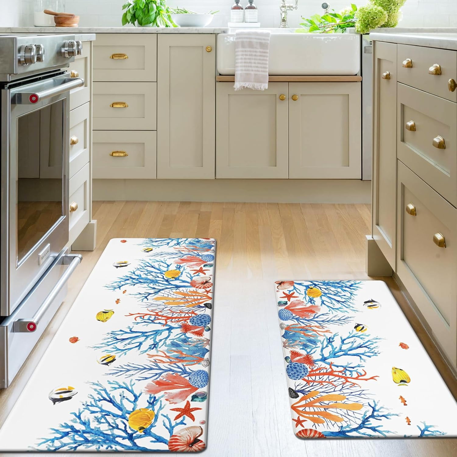 BLEUM CADE Kitchen Rugs Set,Colorful Anti Fatigue Rugs and Mats ...