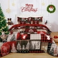 BLEUM CADE 3 Pieces Christmas Duvet Cover King Size,Soft Retro Plaid ...