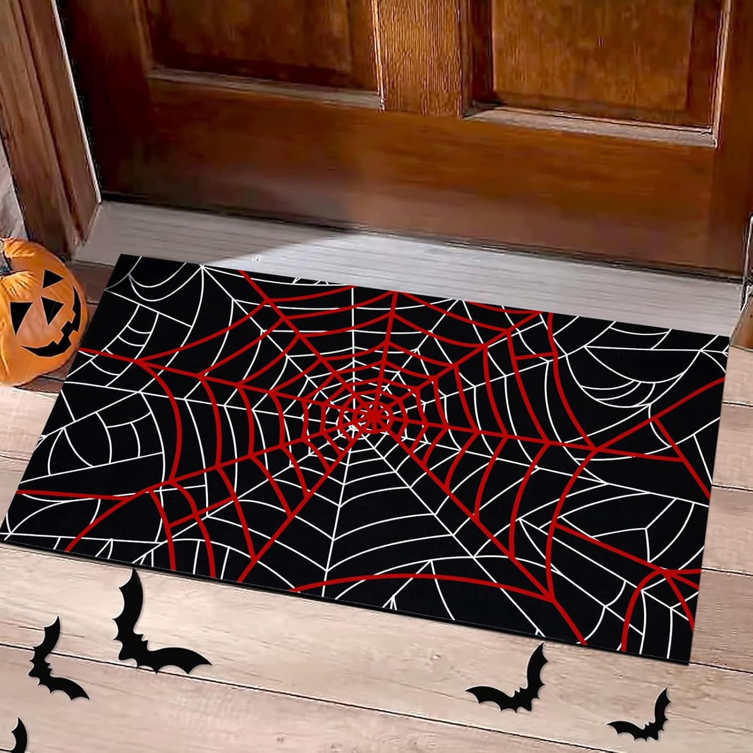 BLEUM CADE Halloween Doormat Outdoor,Spiderweb Welcome Door Mat Outside ...