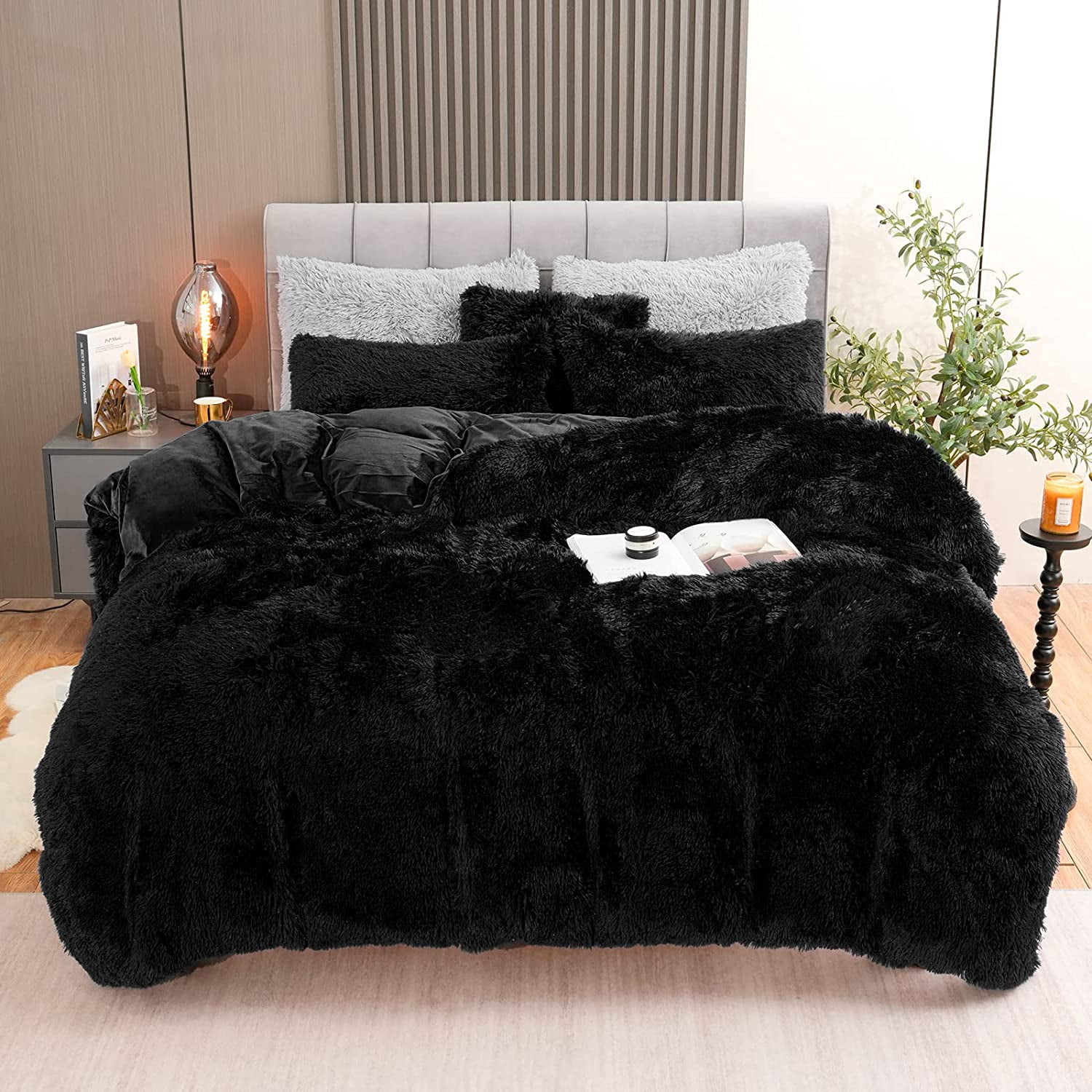 BLEUM CADE Luxury Fluffy Fuzzy Twin Bedding Comforter Set,3 Pieces ...