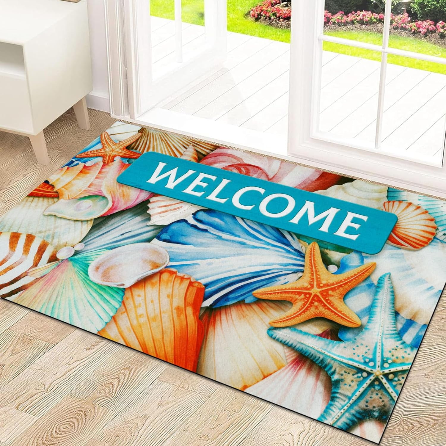 BLEUM CADE Ocean Doormat Outdoor with Rubber backing,Summer Sea Door ...