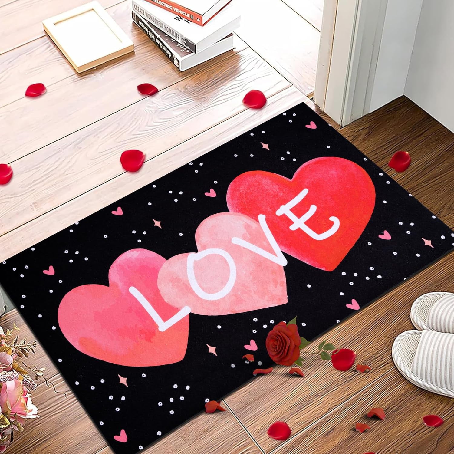 Bleum Cade Valentine's Day Door Mat, Outdoor Rubber Mat, Absorbent Anti ...