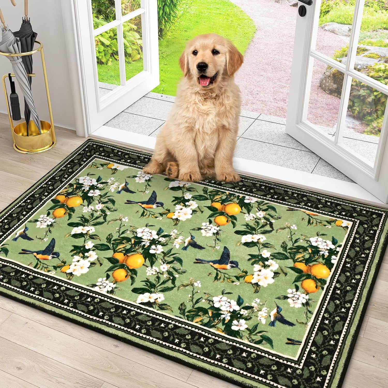 BLEUM CADE Floral Area Rug 2x3 Washable Non Slip Vintage Rug Outside ...
