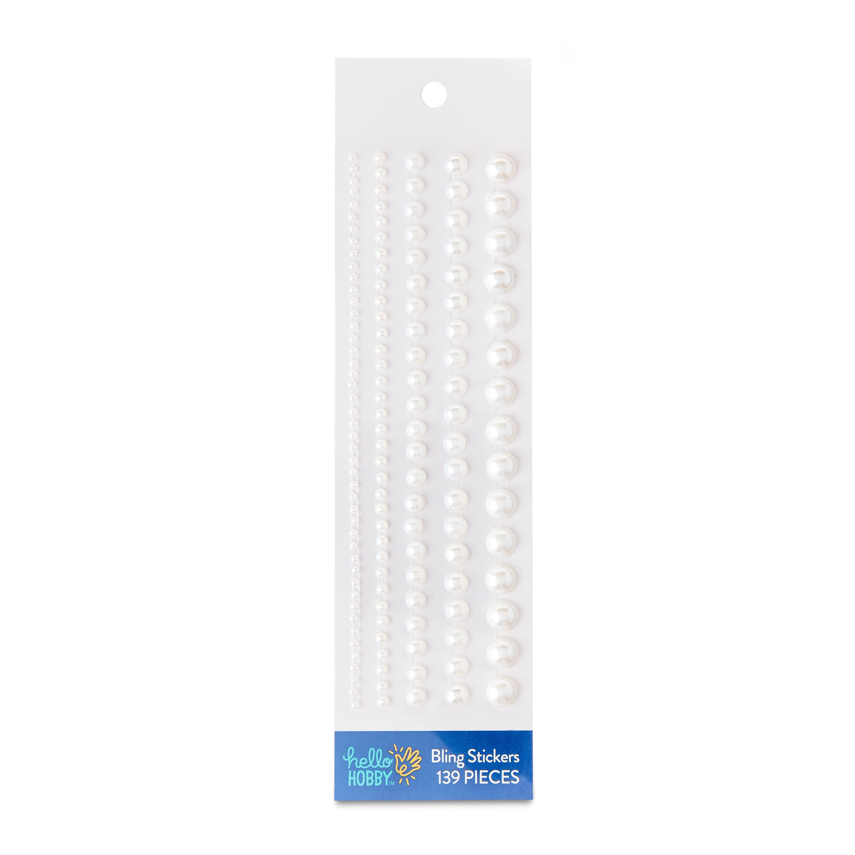 Hello Hobby White Pearl Bling Stickers, 139 Count, 5 Sizes for Crafting ...