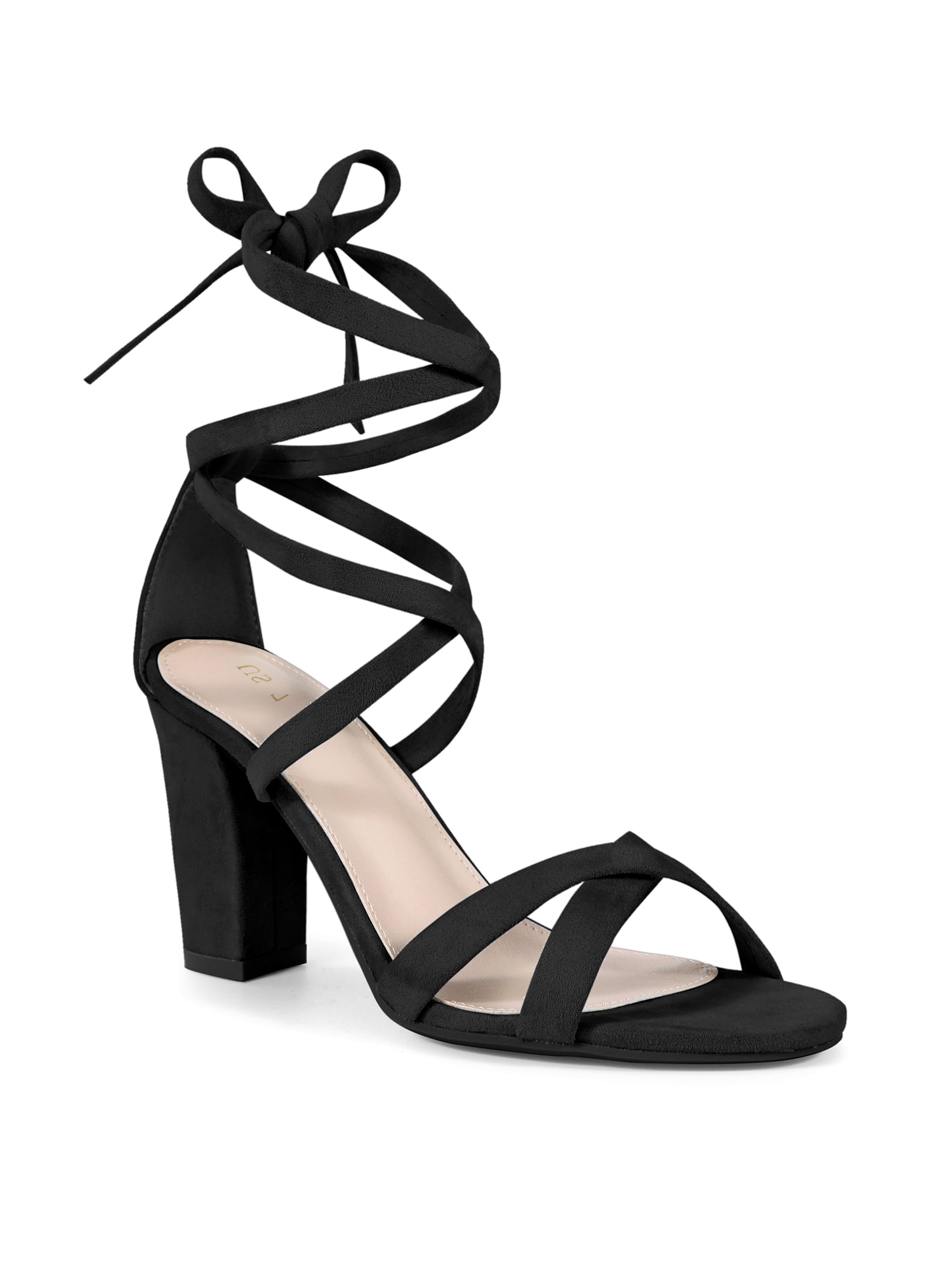 BLISSFUL STEP Lace Up Strappy Block Heel Sandals for Women - Perfect ...
