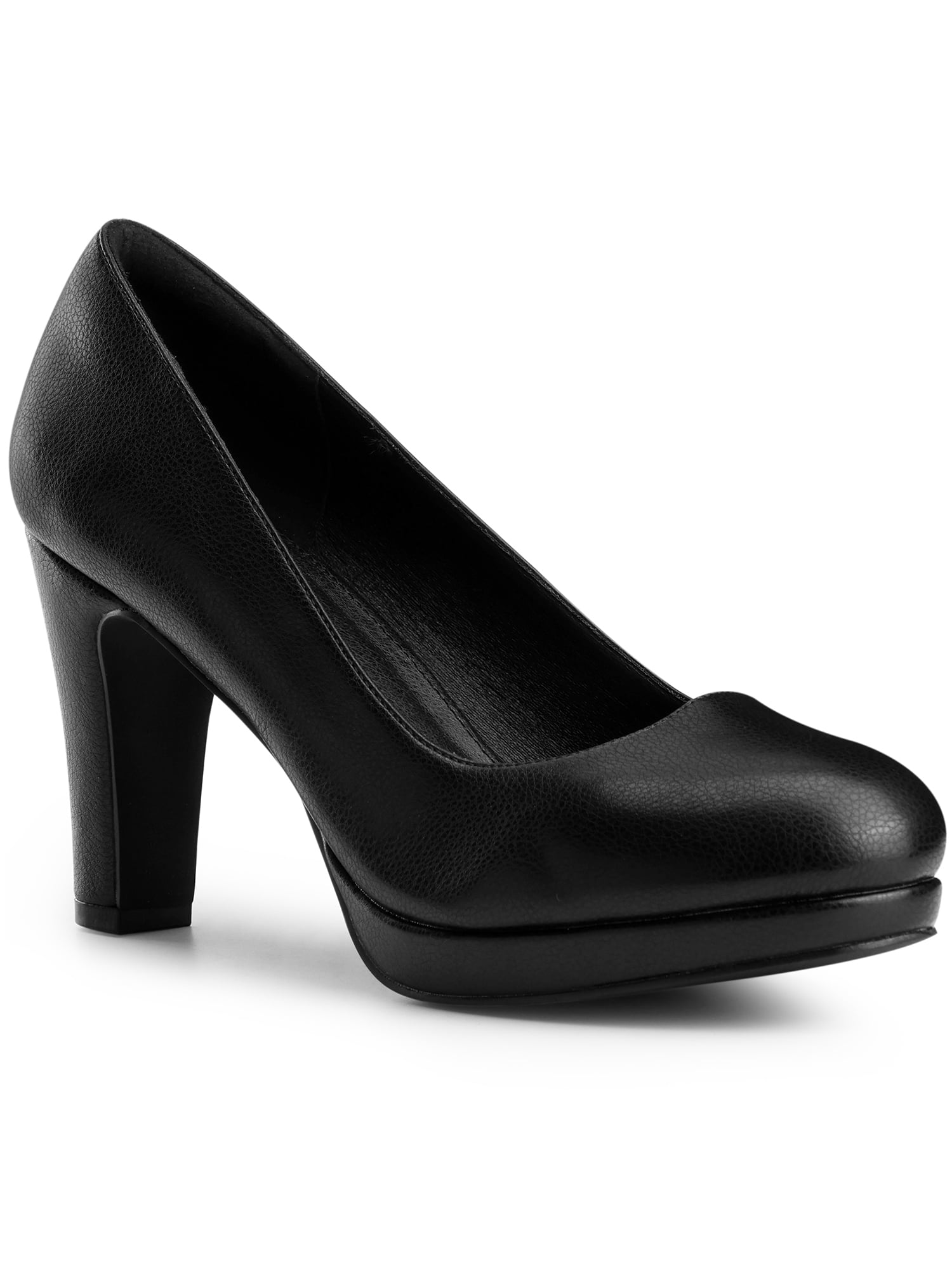 BLISSFUL STEP Stylish Women's Platform Round Toe Chunky Heel Pumps for ...