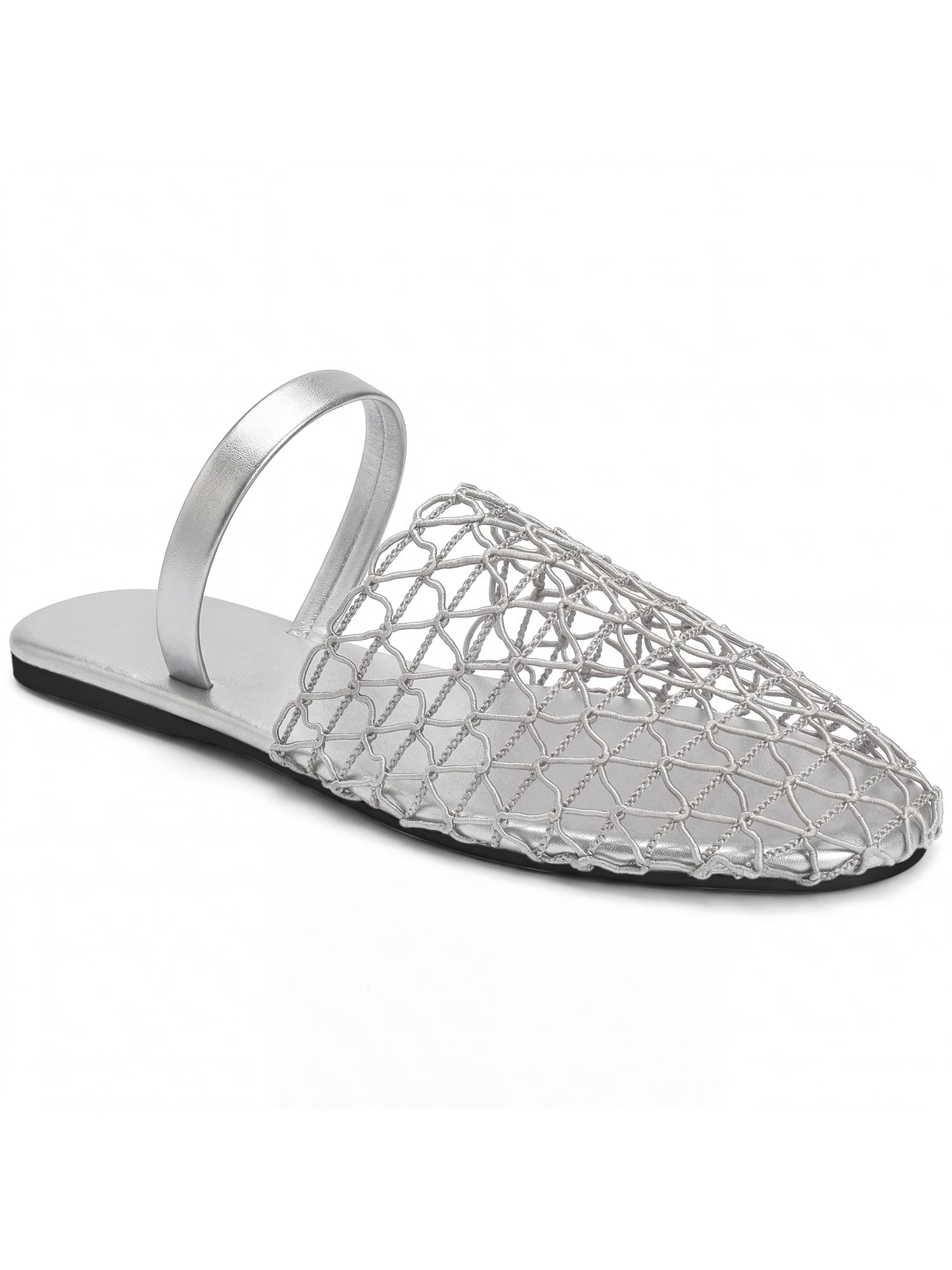 BLISSFUL STEP Women's Mesh Round Toe Slip on Slides Flats Sandals ...