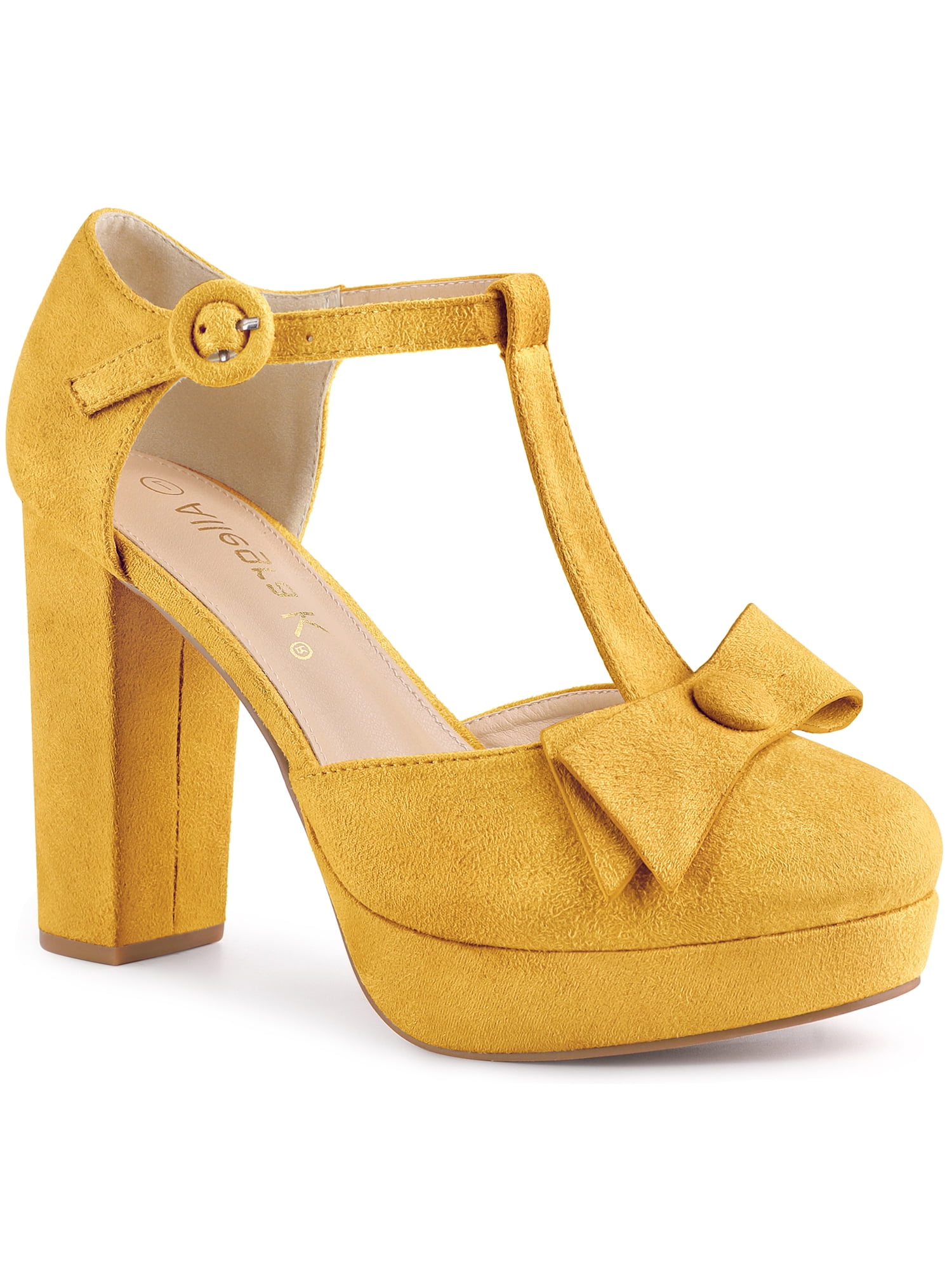 BLISSFUL STEP Women's Shoes Mary Janes Platform Pumps T-Strap Block ...