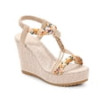BLISSFUL STEP Women's Shoes Slingback Bohemia Rhinestone Open Toe ...