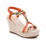 BLISSFUL STEP Women's Shoes Slingback Bohemia Rhinestone Open Toe ...