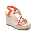 BLISSFUL STEP Women's Shoes Slingback Bohemia Rhinestone Open Toe ...