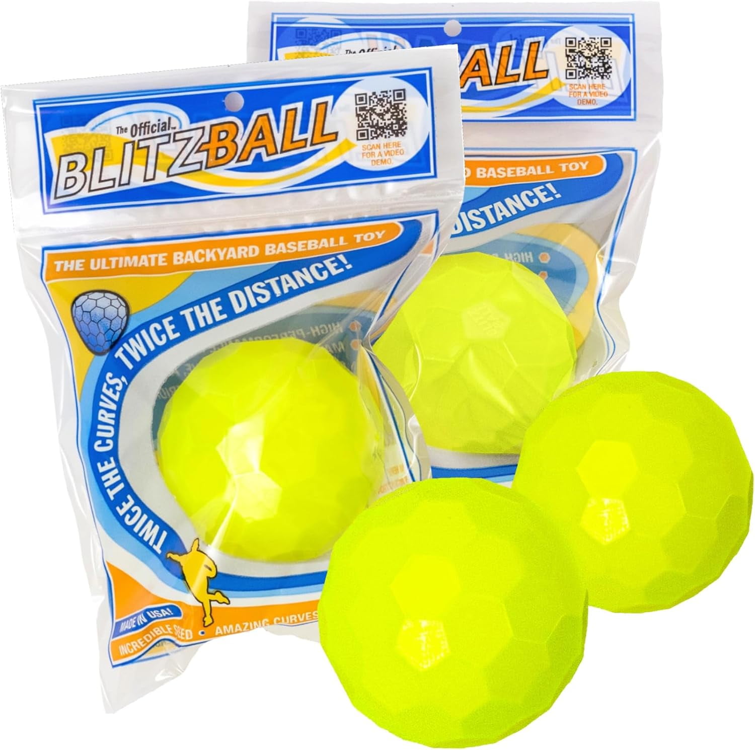 BLITZBALL Plastic Baseball (4 Pack - Official Brand) - Made in USA ...