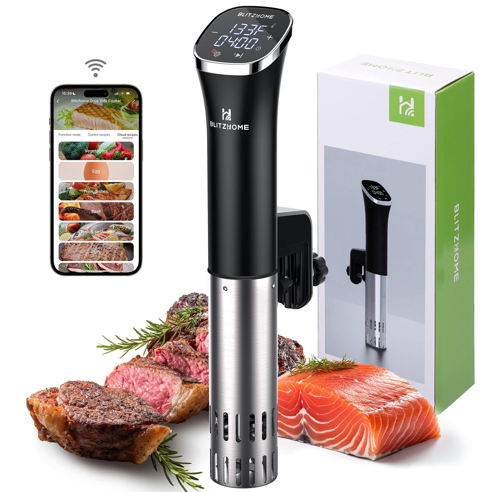BLITZHOME WIFI Sous Vide Cooker ,Compact Sous Vide Machine,Ultra-quiet ...