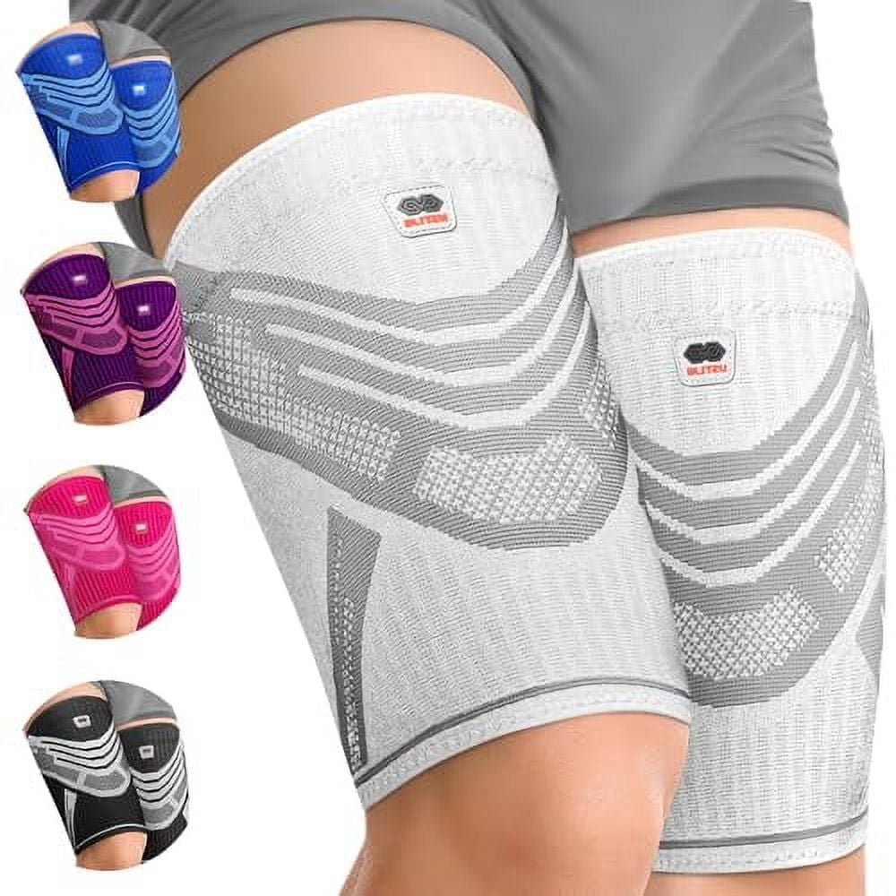 BLITZU Thigh Compression Sleeves (Pair) Quad, Groin and Hamstring ...