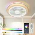 BLITZWILL 16/18" RGB Ceiling Fan with Lights, Stepless Dimmable 3 Color ...