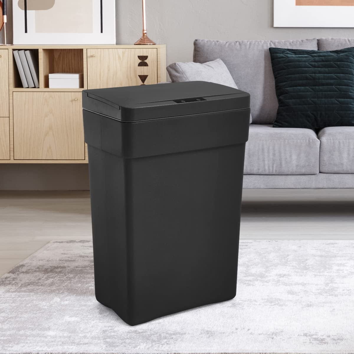 BLKMTY 13 Gallon Trash Can 50 Liter Kitchen Trash Can with Lid Plastic ...