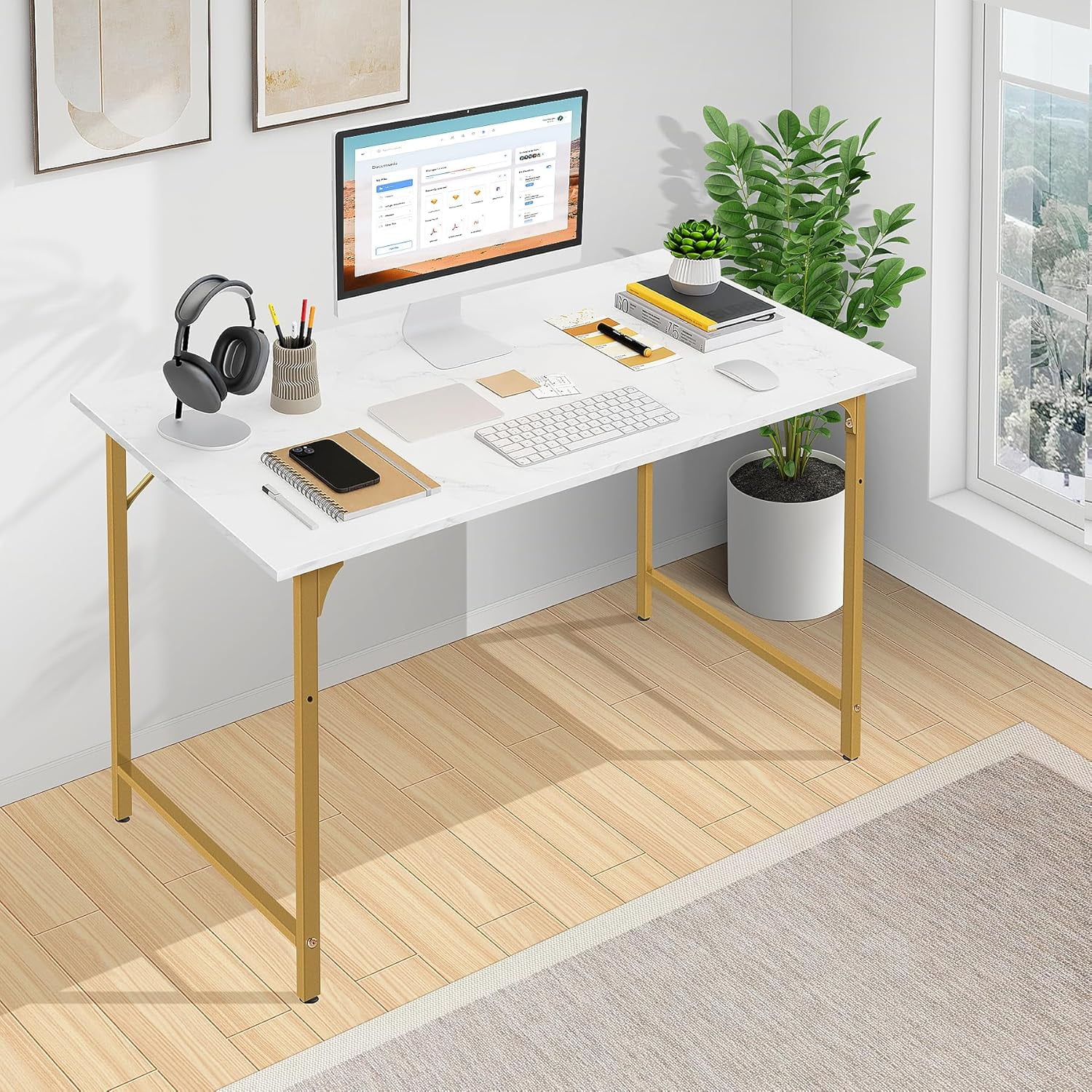 BLKMTY 32" Computer Desk Home Office Desk Writing Desk Wood PC Study ...