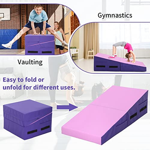 BLKMTY Gymnastics Mat Incline Mats 48"x24" Folding Tumbling Mats Cheese ...