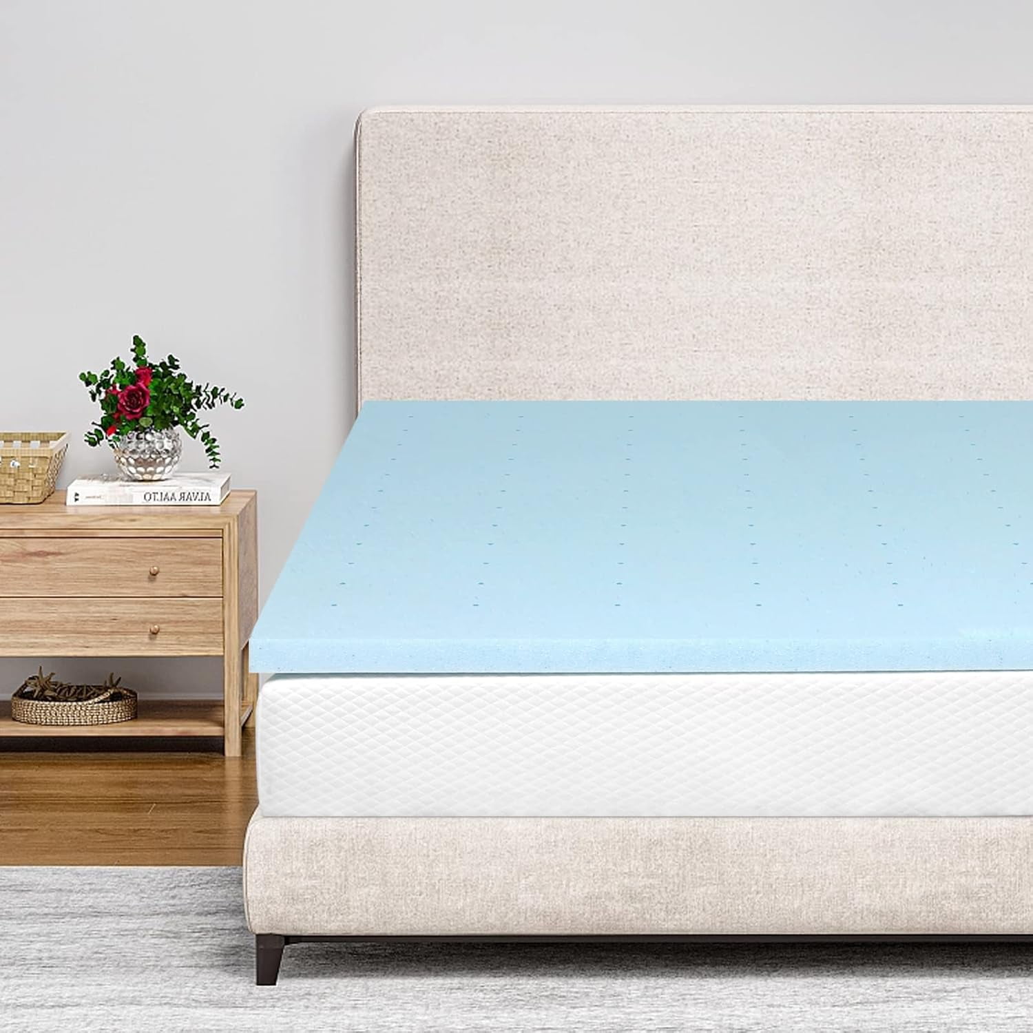 BLKMTY Mattress Topper Twin Mattress 2 Inch Bed Topper Ventilated ...