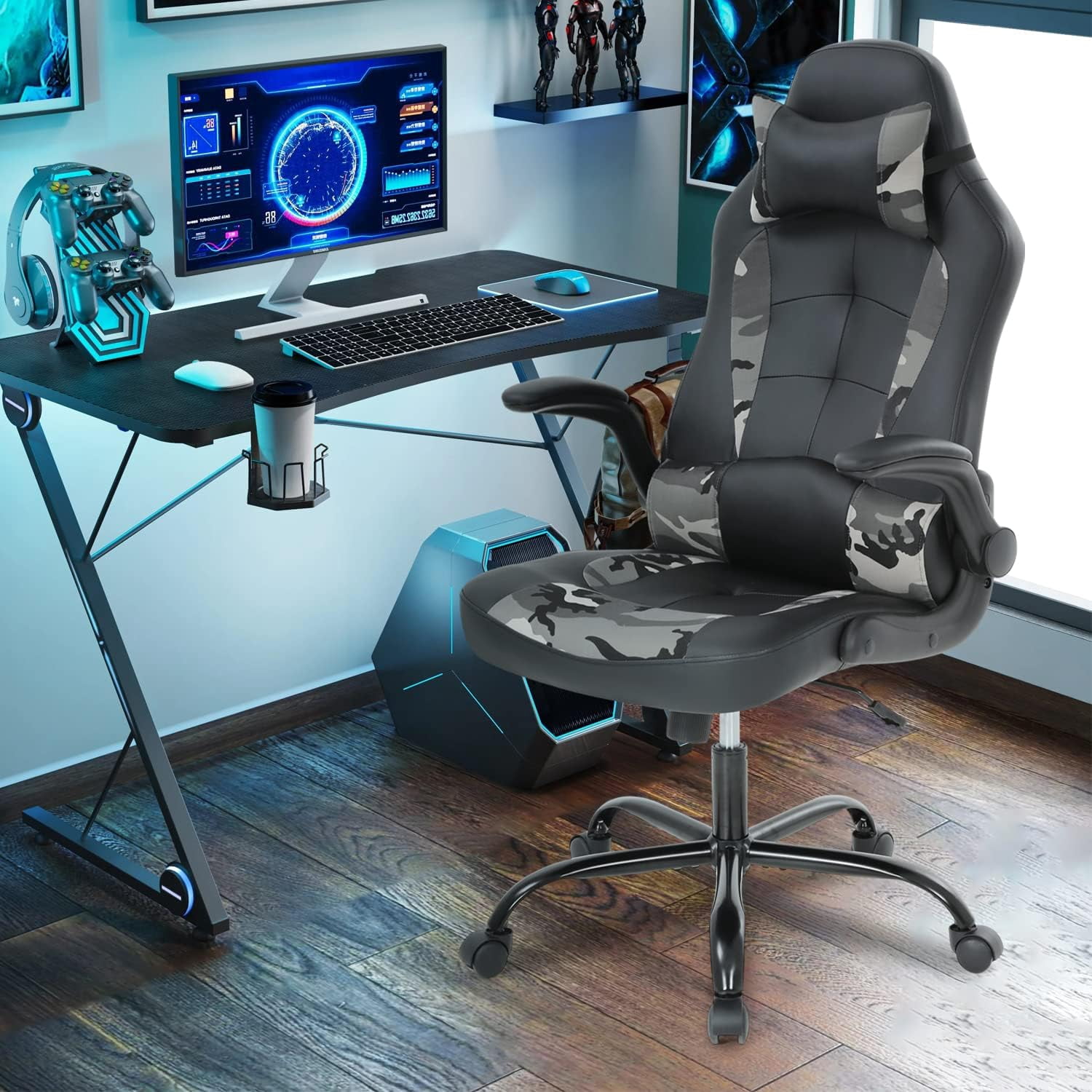 BLKMTY PC Gaming Chair Ergonomic Computer Chair Adjustable Swivel Video ...